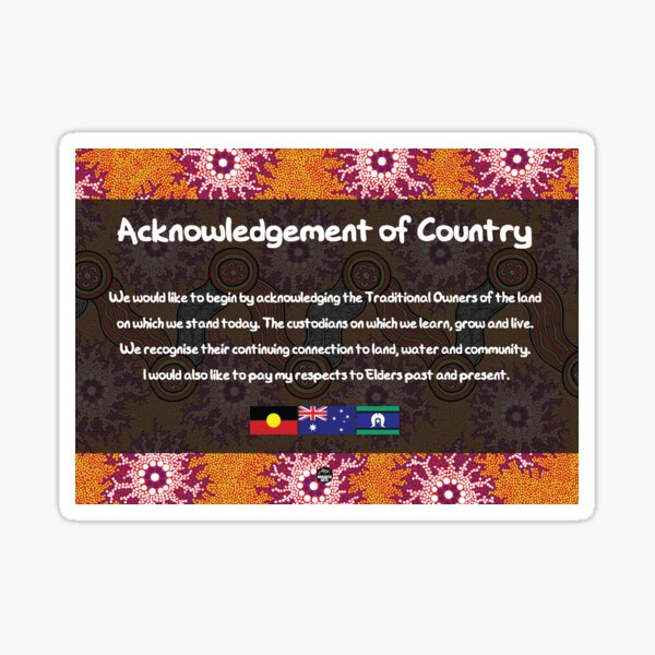 "Acknowledgement of Country - Authentic Aboriginal Art" Sticker by ...