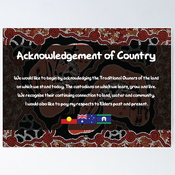"Acknowledgement of Country - Authentic Aboriginal Art" Poster for Sale ...