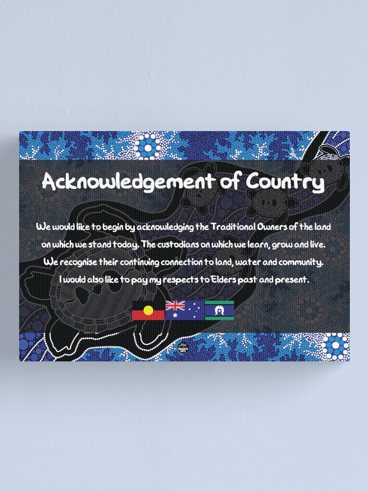 "Acknowledgement of Country - Authentic Aboriginal Art" Canvas Print ...