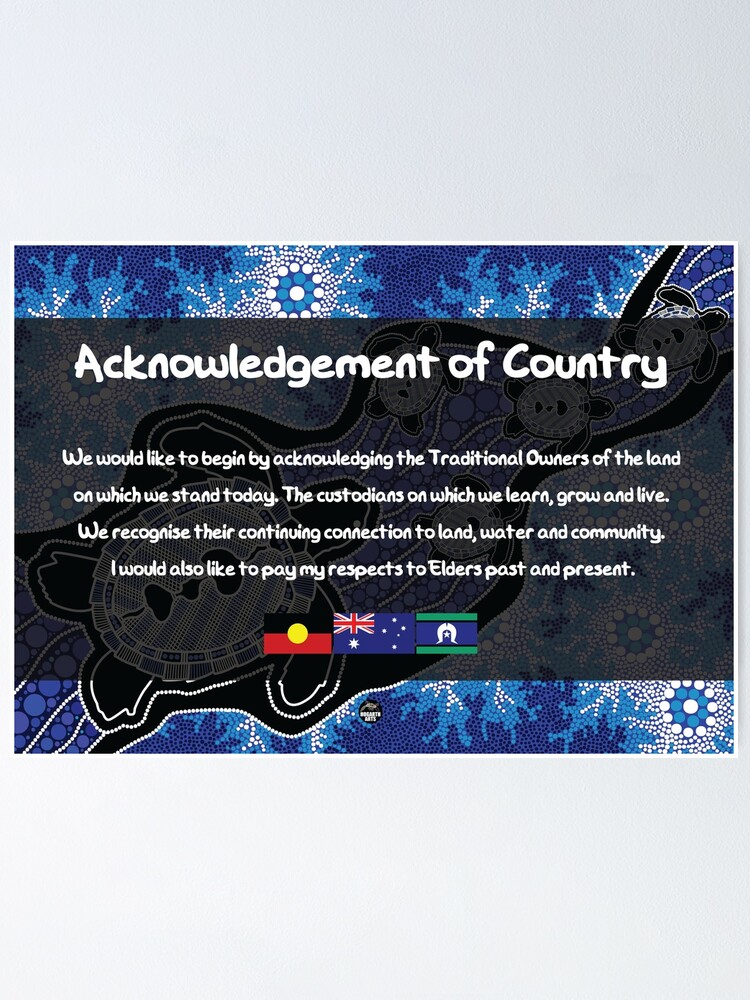 "Acknowledgement of Country - Authentic Aboriginal Art" Poster for Sale ...