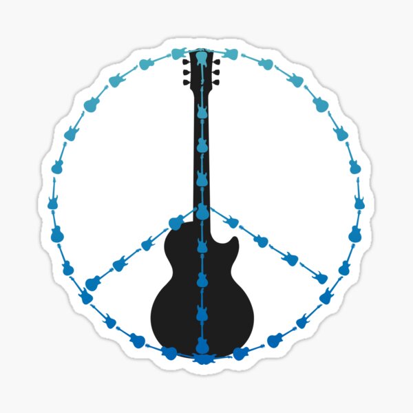 "Guitar Peace sign" Sticker by xavoblues | Redbubble
