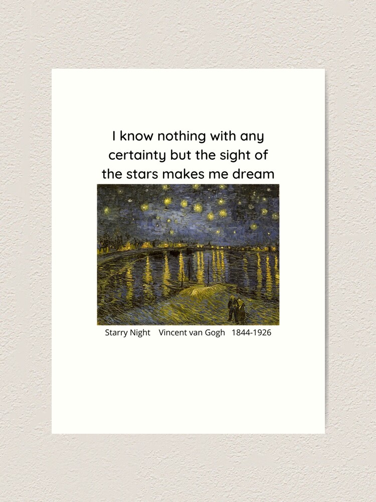 "Vincent van Gogh, Starry Night (night) 1889 (light)" Art Print for ...
