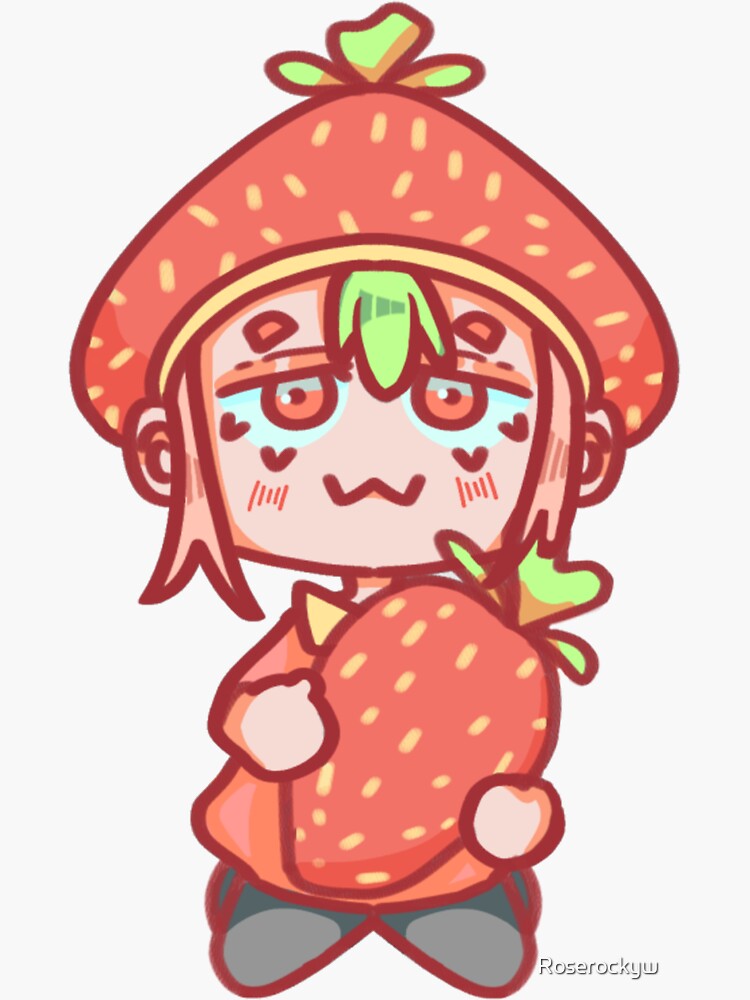 "Cute Strawberry chibi" Sticker by Roserockyw | Redbubble