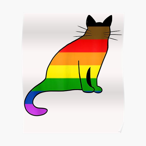 "Inclusive Progressive Pride Flag Cat, LGBTQ+" Poster for Sale by ...