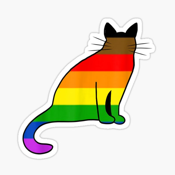 "Inclusive Progressive Pride Flag Cat, LGBTQ+" Sticker for Sale by ...