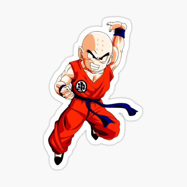 "krillin art Premium ." Sticker by wiemanhxform | Redbubble