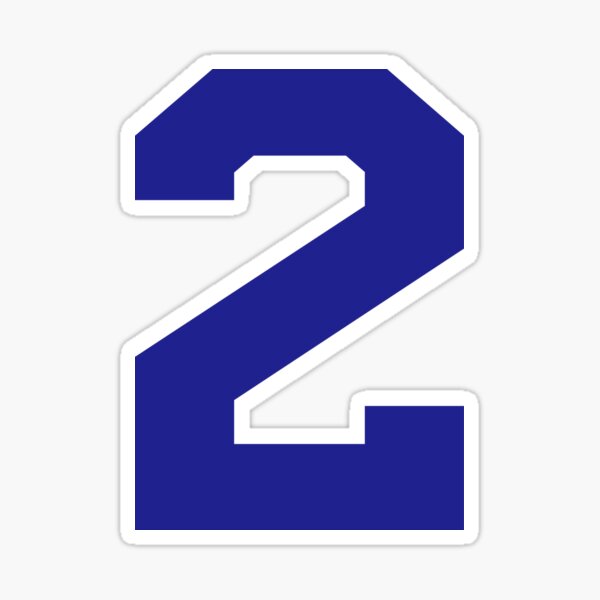 "Number 2, Blue two, Sports number two" Sticker for Sale by ...