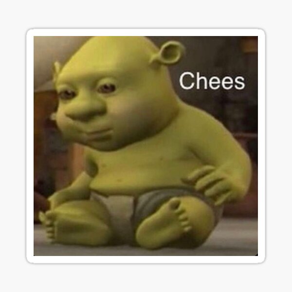 "Chees Shrek Baby" Sticker for Sale by sassyteabag | Redbubble