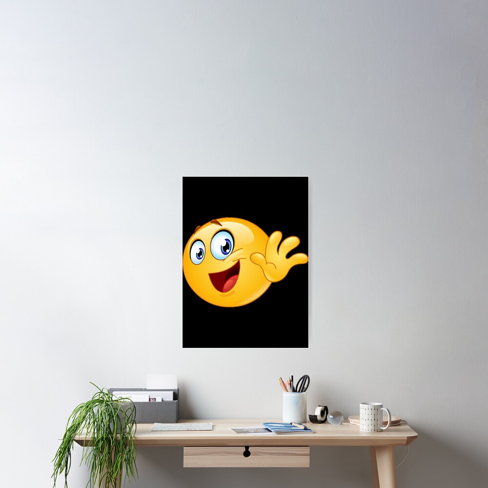 "Bye Emoji Emoticon " Poster for Sale by KarenHolt6467 | Redbubble