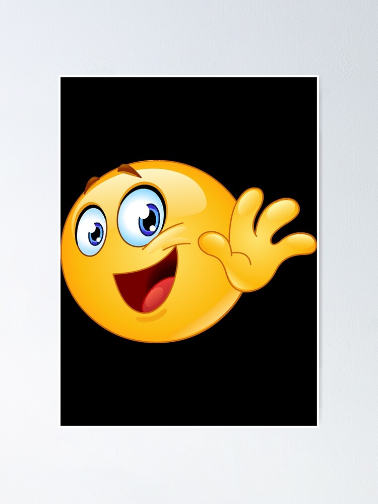 "Bye Emoji Emoticon " Poster for Sale by KarenHolt6467 | Redbubble