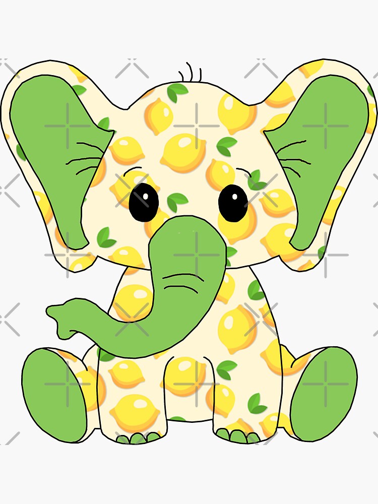 "sweet little elephant (lemon edition)" Sticker by ShipsinParadise ...