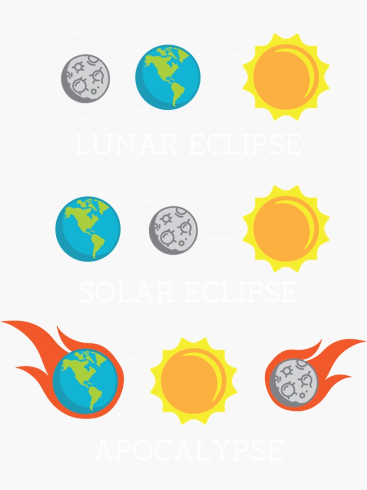 "Solar Eclipse Lunar Eclipse Apocalypse Funny Joke" Sticker by ...