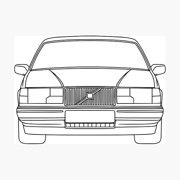 "Volvo 940 with waterfall grill black lines best t-shirt design ...