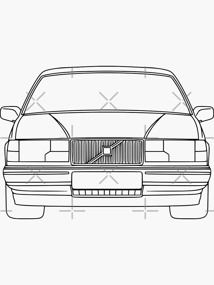 Pegatina «Volvo 940 con parrilla en cascada líneas negras mejor diseño ...