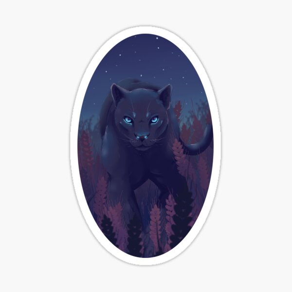 "Black panther stalking" Sticker by ArtByKesler | Redbubble