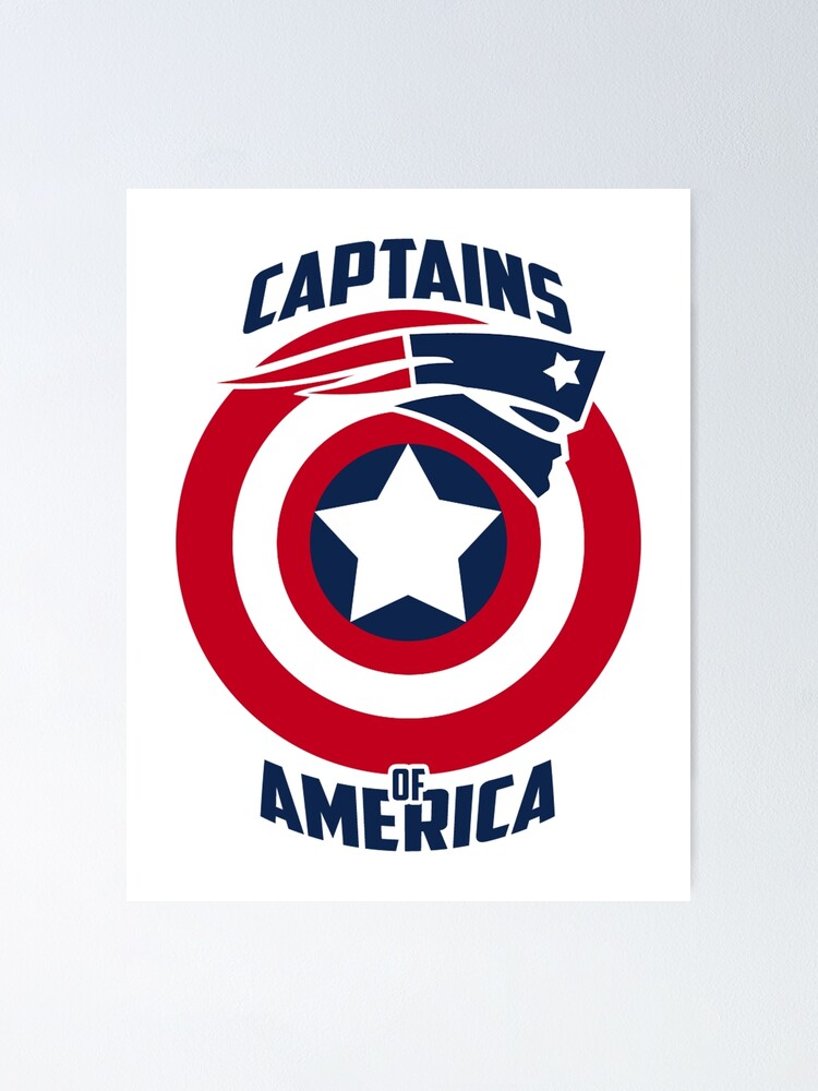 "Captain Of America New England Patriots Shield Logo" Poster for Sale ...
