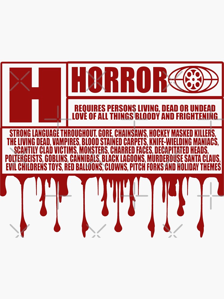 "Horror Rating" Sticker for Sale by purtbwneyes45 | Redbubble