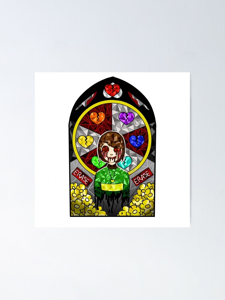 "Undertale Chara Stained Glass" Poster for Sale by llama-sweater ...