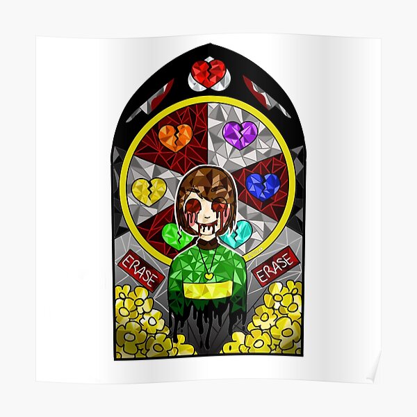 "Undertale Chara Stained Glass" Poster for Sale by llama-sweater ...