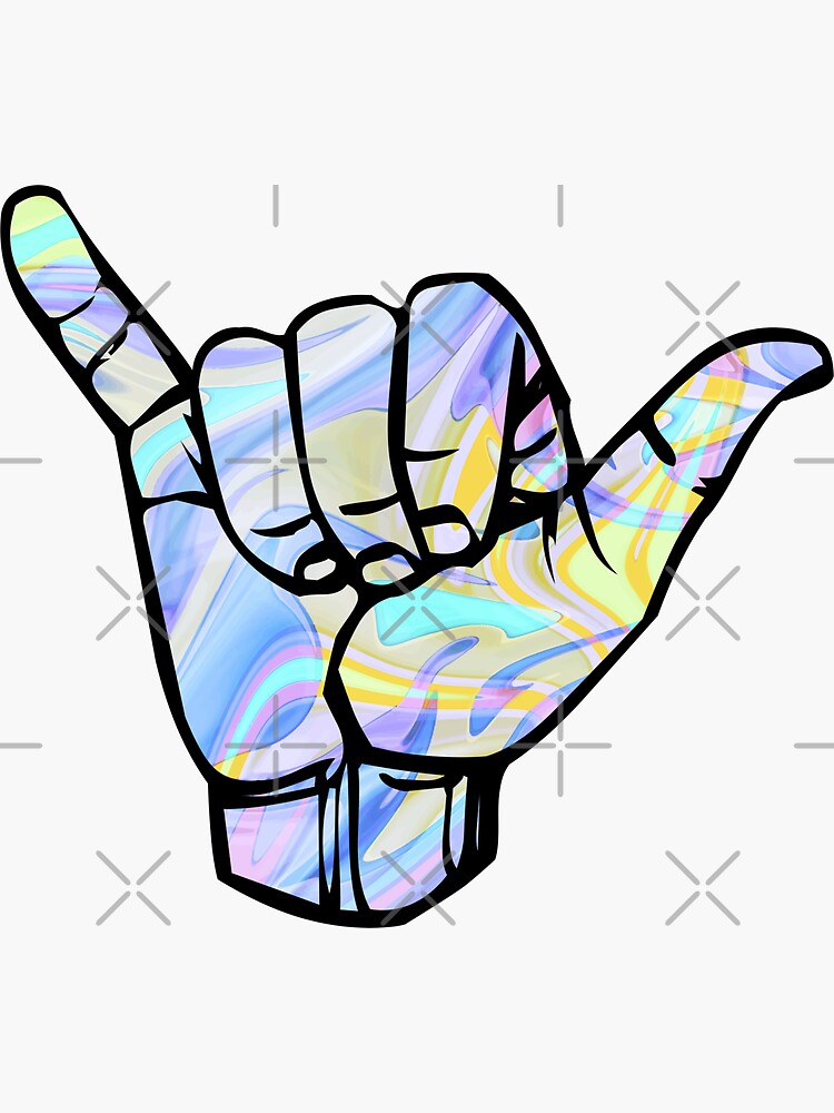 "Shaka" Sticker for Sale by MadEDesigns | Redbubble