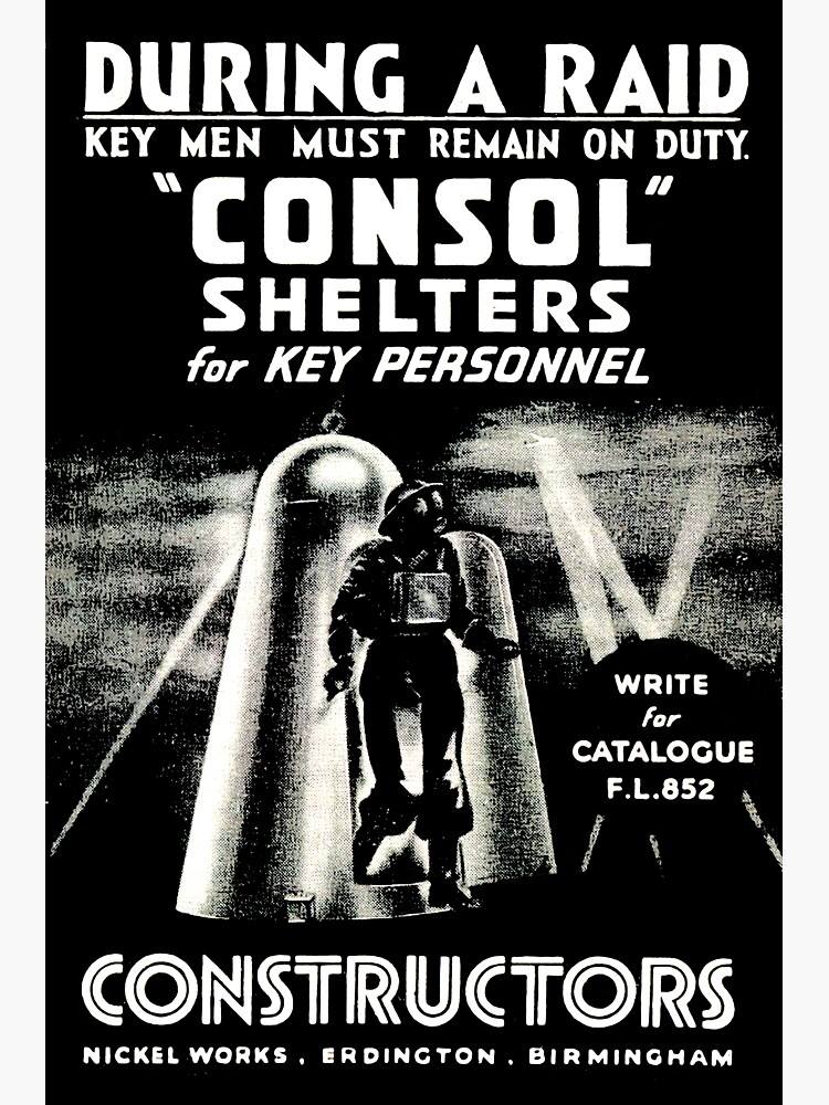 "CONSOL AIR RAID SHELTERS - ADVERT" Sticker by ThrowbackAds | Redbubble