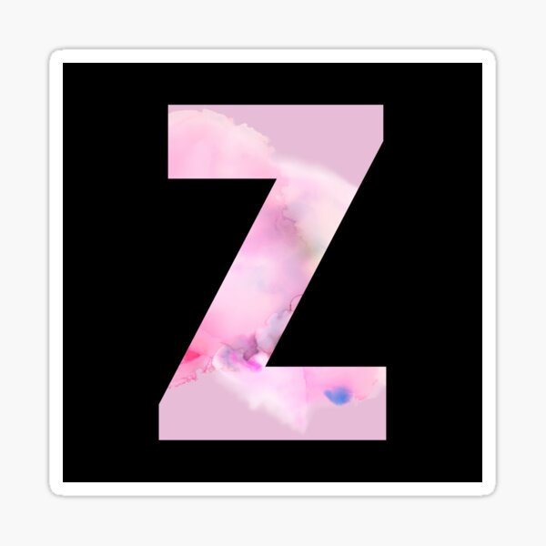 "Pink Marble Effect Letter Z Monogram" Sticker by FtoonsStickers ...