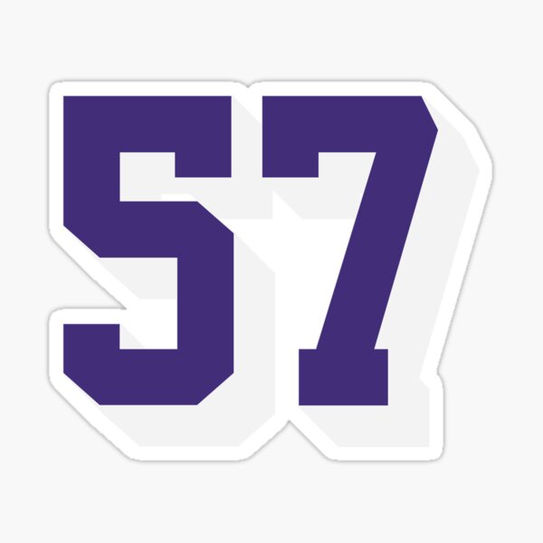 "Jersey Number 57 Purple" Sticker by jiromie | Redbubble