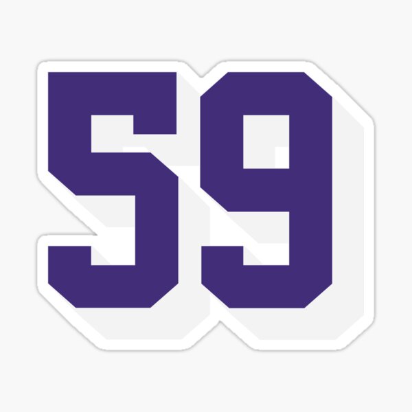 "Jersey Number 59 Purple" Sticker by jiromie | Redbubble