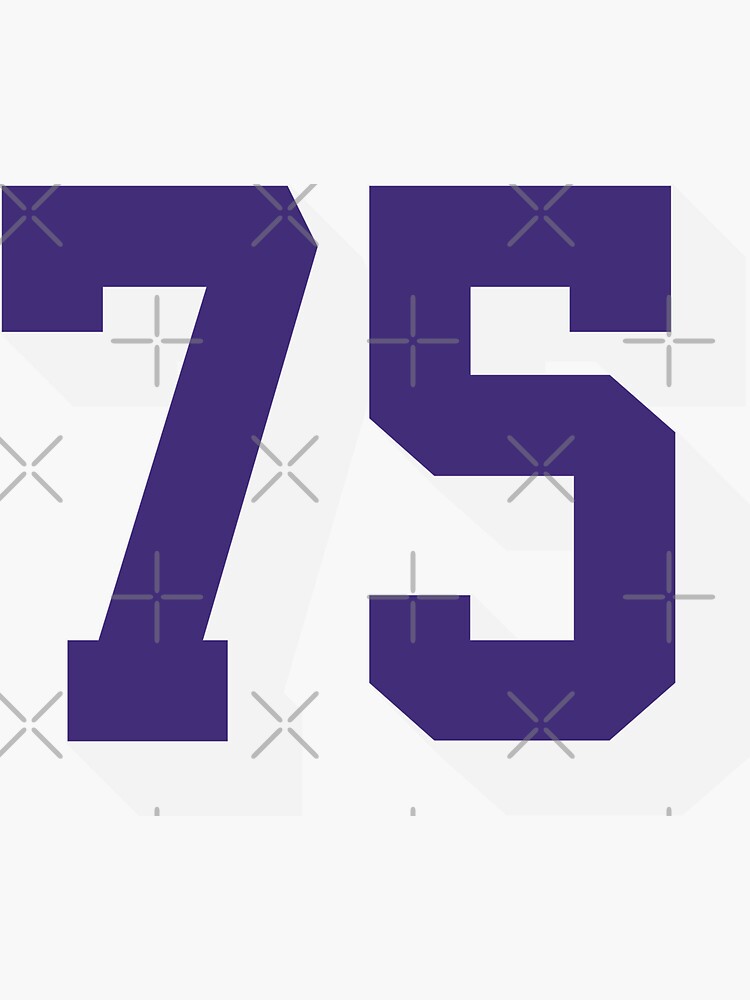 "Jersey Number 75 Purple" Sticker by jiromie | Redbubble