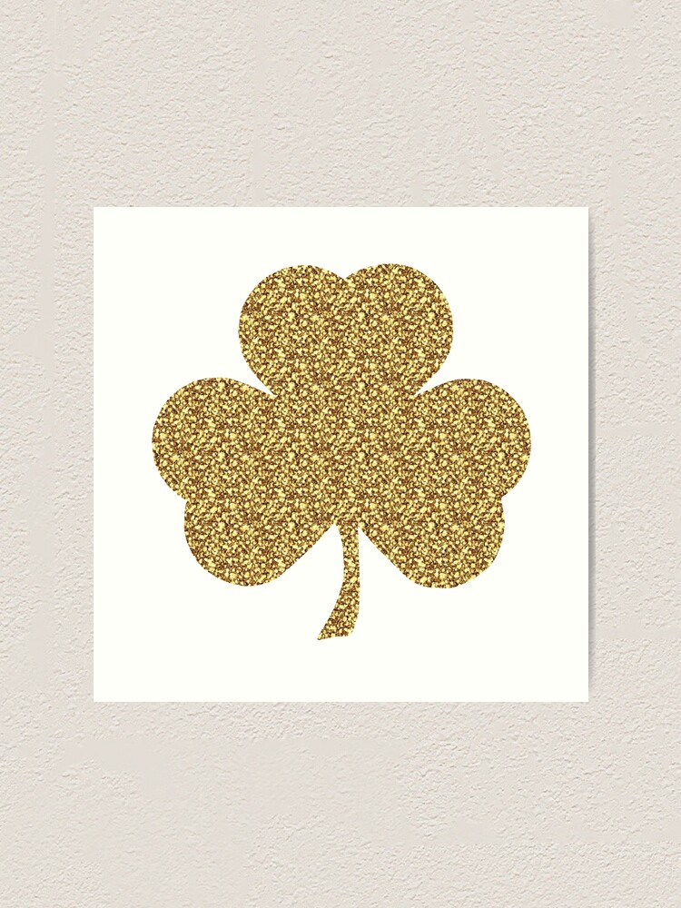 "Gold Glitter Shamrock" Art Print for Sale by Designs111 | Redbubble