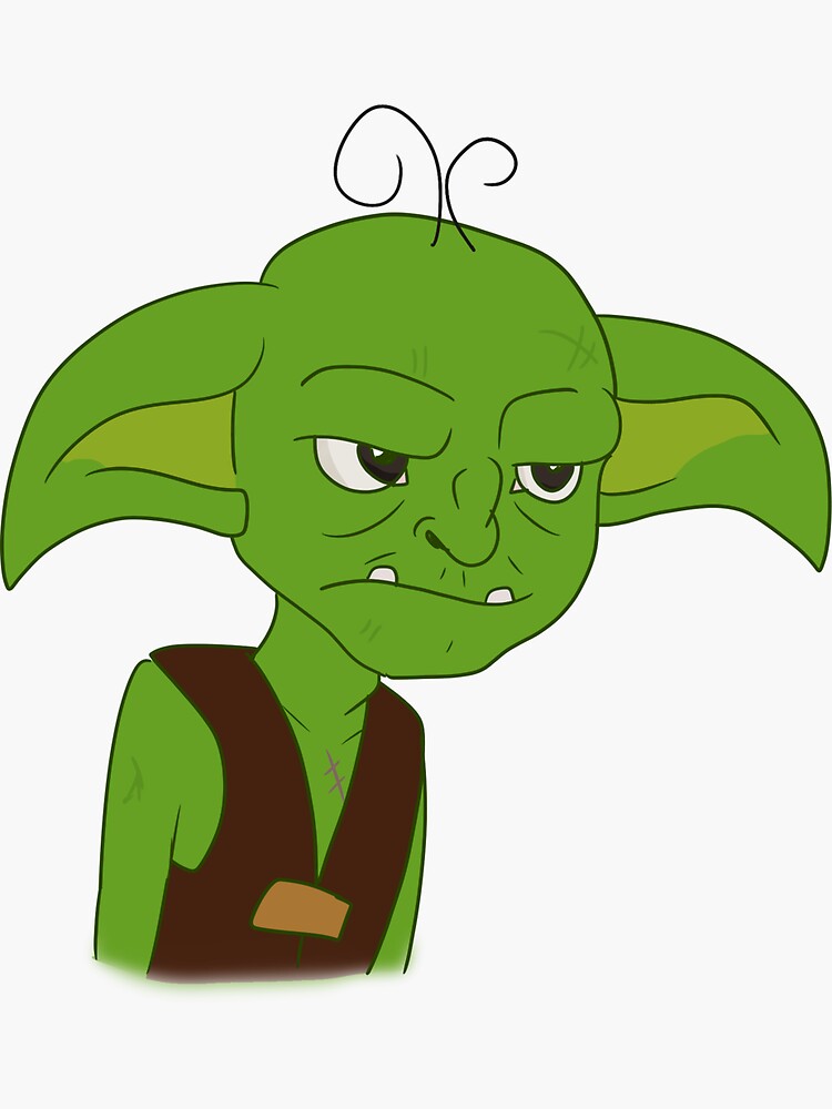 "Grumpy Green Troll" Sticker by Skylacine | Redbubble