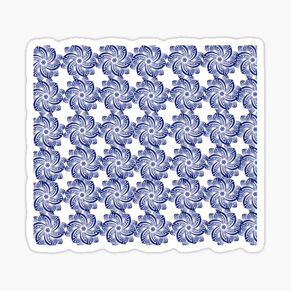 "Blue Batik Flower " Sticker by ImpossibleC | Redbubble