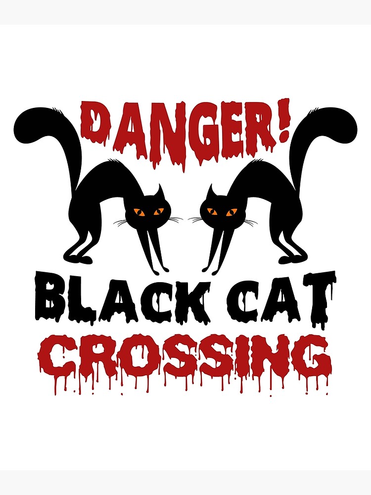 "Danger Black Cat Crossing" Poster for Sale by AnimalsDesigne | Redbubble
