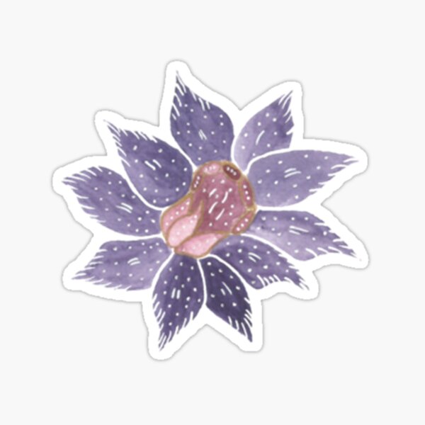 "Purple Batik Flower " Sticker by ImpossibleC | Redbubble