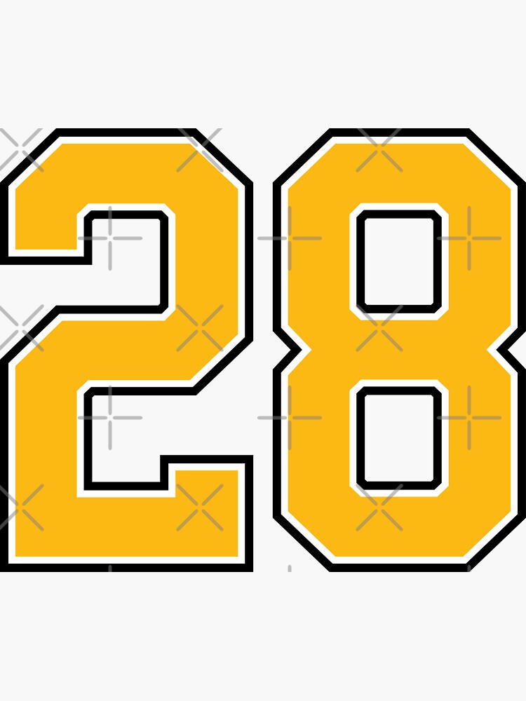 "Yellow Number 28 lucky sports jersey twenty eight" Sticker by ...