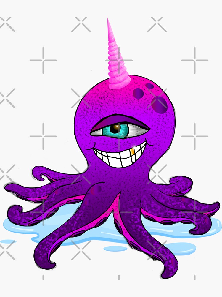 ""Octocorn" Purple Textured Octopus Unicorn/ Mythical Fantasy Creatures ...