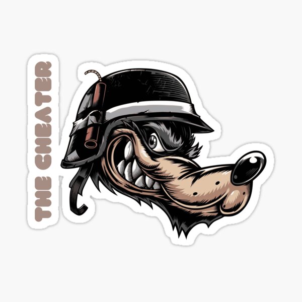 "THE CHEATER WOLF" Sticker by stygyout | Redbubble