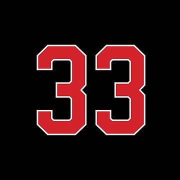 "Sports Number 33, red black color lucky sport thirty three" Sticker ...
