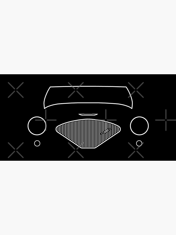 "Austin-Healey 100 1950s classic car white outline graphic " Poster for ...