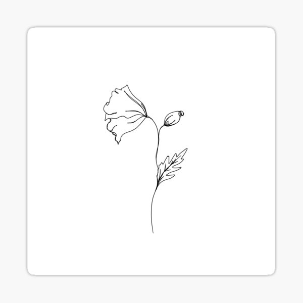 "Poppy flower continuous line drawing. One line art. minimalism sketch ...