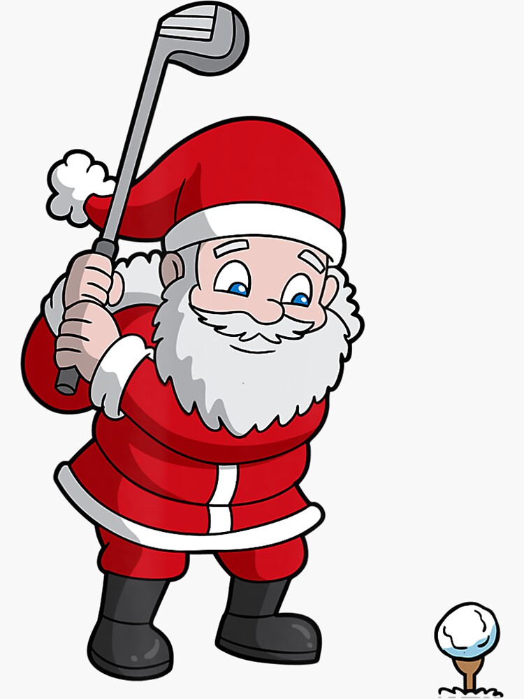 "Santa Claus Golf Christmas Golfer Golfing " Sticker for Sale by ...