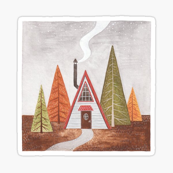 "Cabin living" Sticker for Sale by Laorel | Redbubble