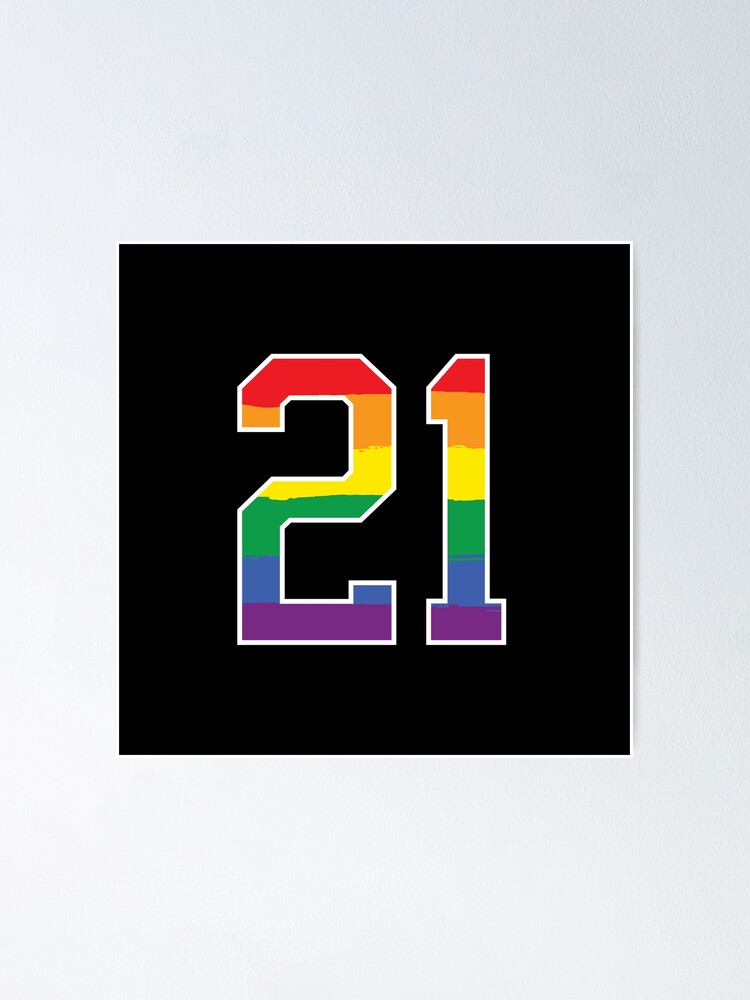 "Number 21 Rainbow LGBT pride twenty one" Poster for Sale by ...