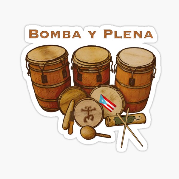 "Bomba y Plena Puerto Rico" Sticker for Sale by SoLunAgua . | Redbubble