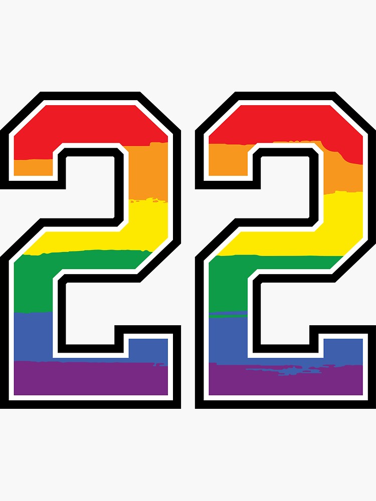 "Number 22 Rainbow LGBT pride twenty two" Sticker by LoveIsColorful ...
