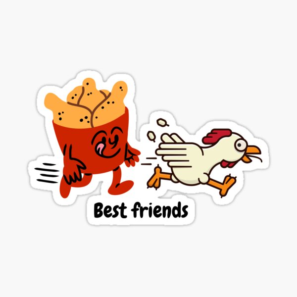 "Best friends chicken and chicken fast food restaurants" Sticker by ...