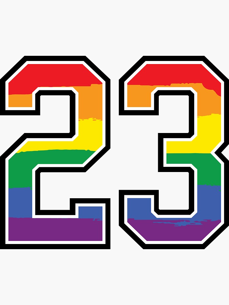 "Number 23 Rainbow LGBT pride twenty three" Sticker for Sale by ...