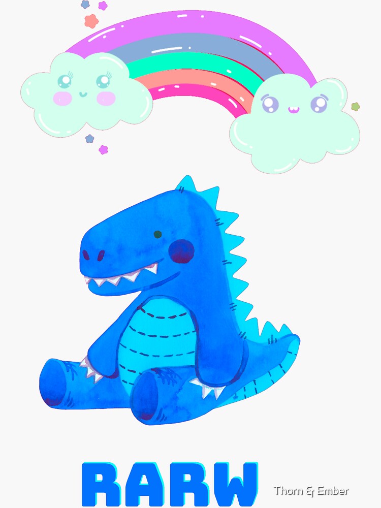 "RARW! Cute Kawaii Dino" Sticker by Frodoscorner | Redbubble