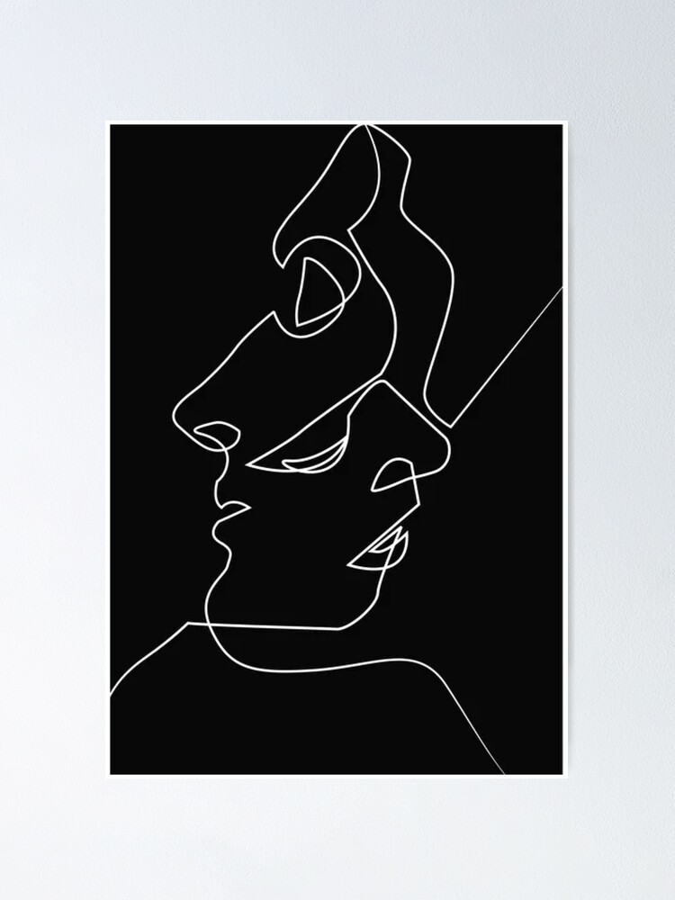 Copy Of Abstract Face One Line Art Poster For Sale By Monaki