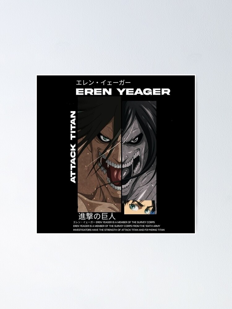 "Eren Yeager Attack on titan " Poster by Baji7 | Redbubble